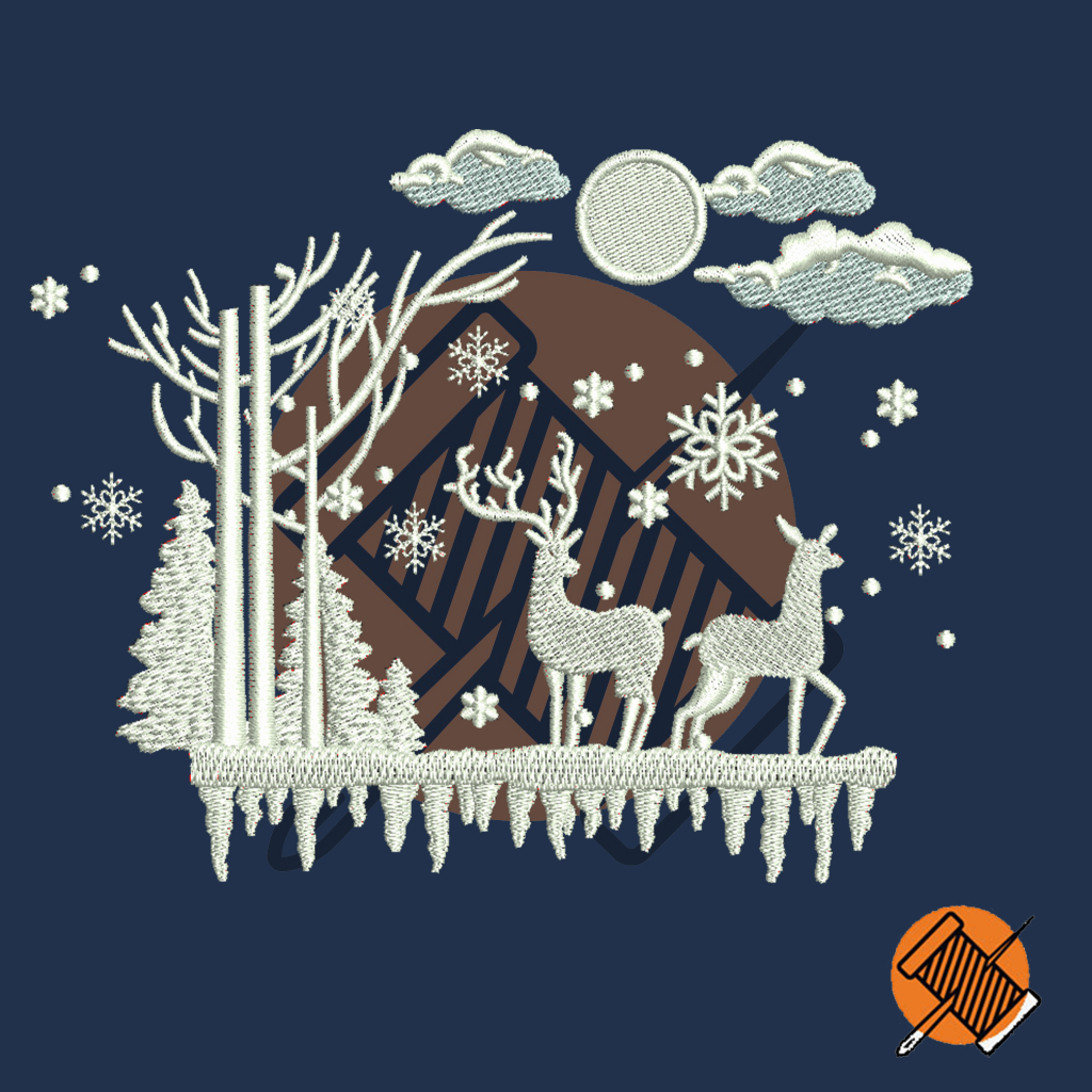 Winter Season Digital Embroidery Design - The Hem Stitching