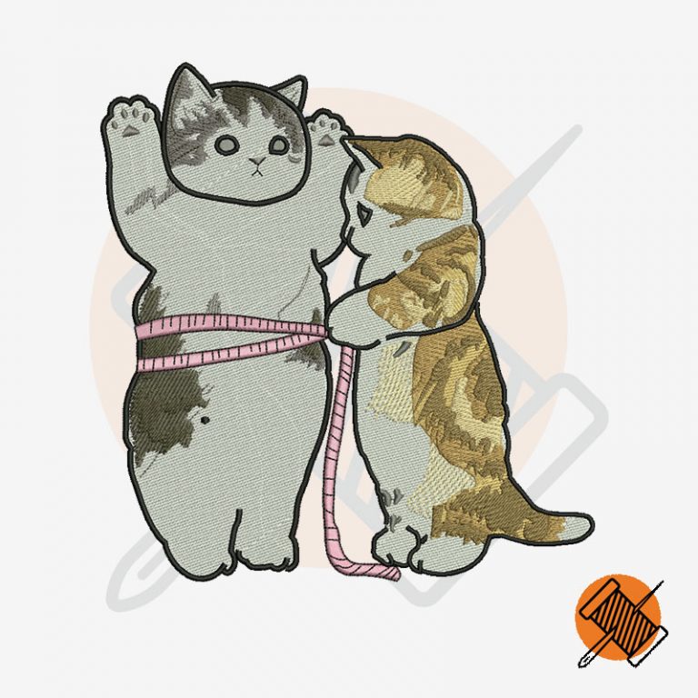Hem Kittens Digital Embroidery Design - The Hem Stitching